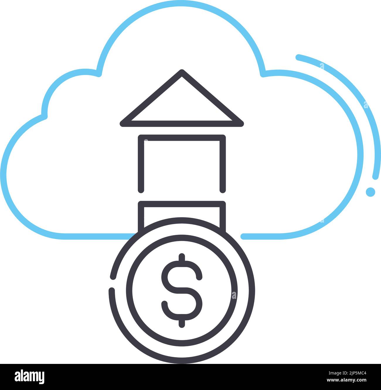 cloud finances services line icon, outline symbol, vector illustration, concept sign Stock ...