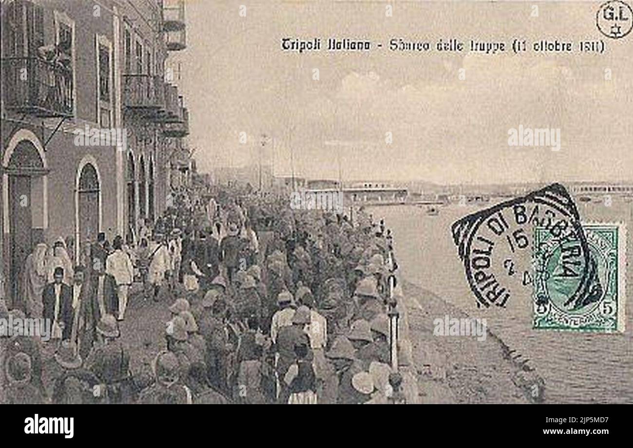 The Italian Army landing at the Port in Tripoli Stock Photo - Alamy