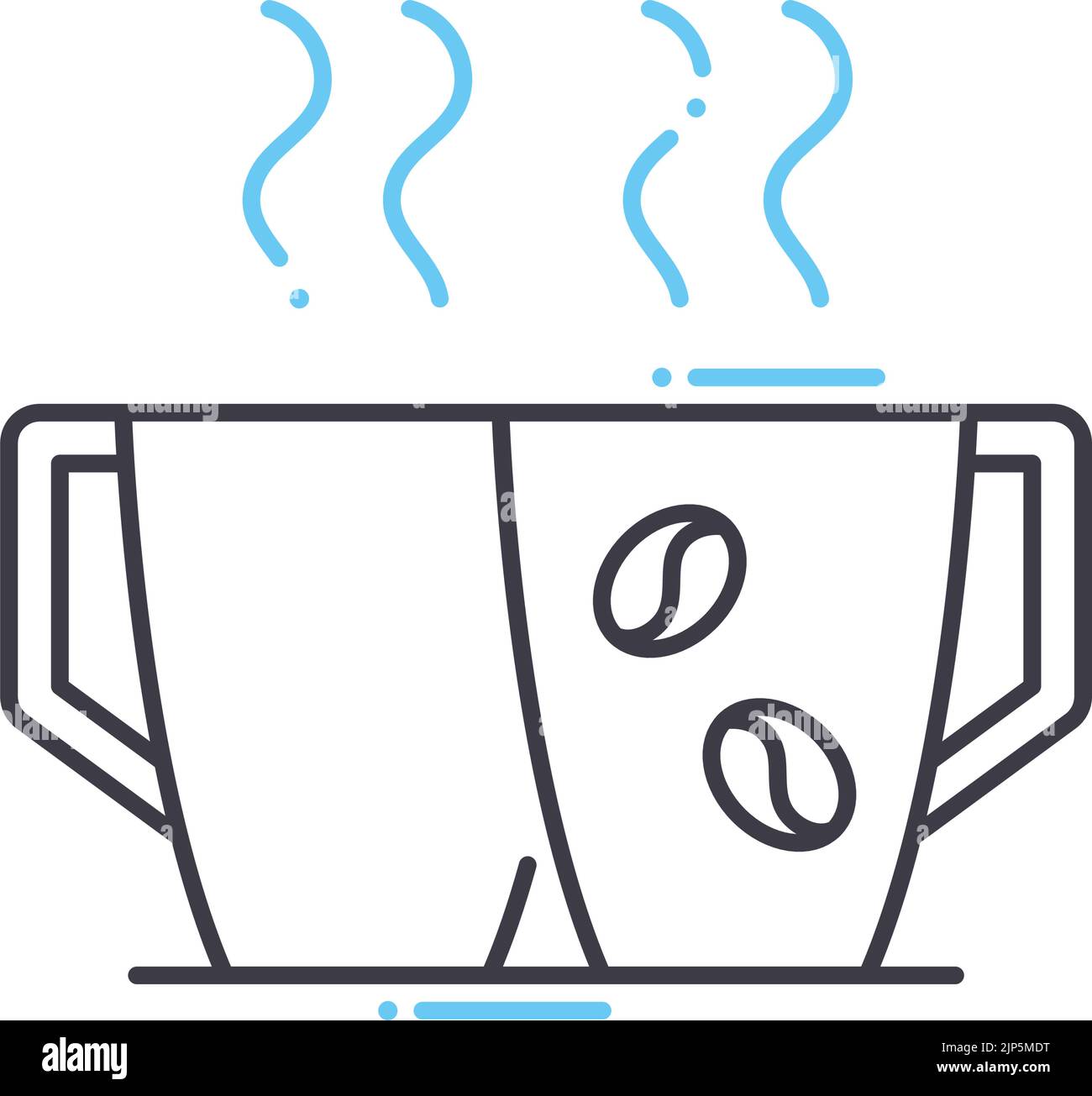 coffee break concept line icon, outline symbol, vector illustration ...