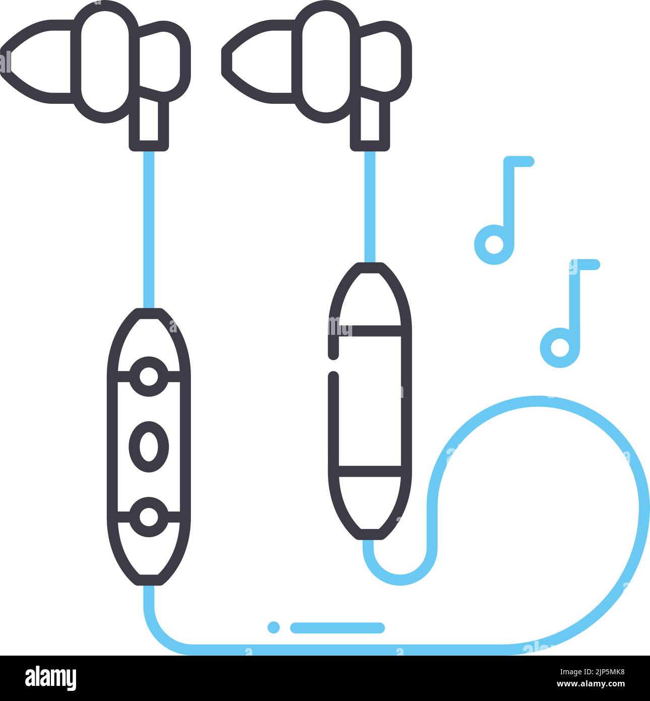 earphone line icon, outline symbol, vector illustration, concept sign ...
