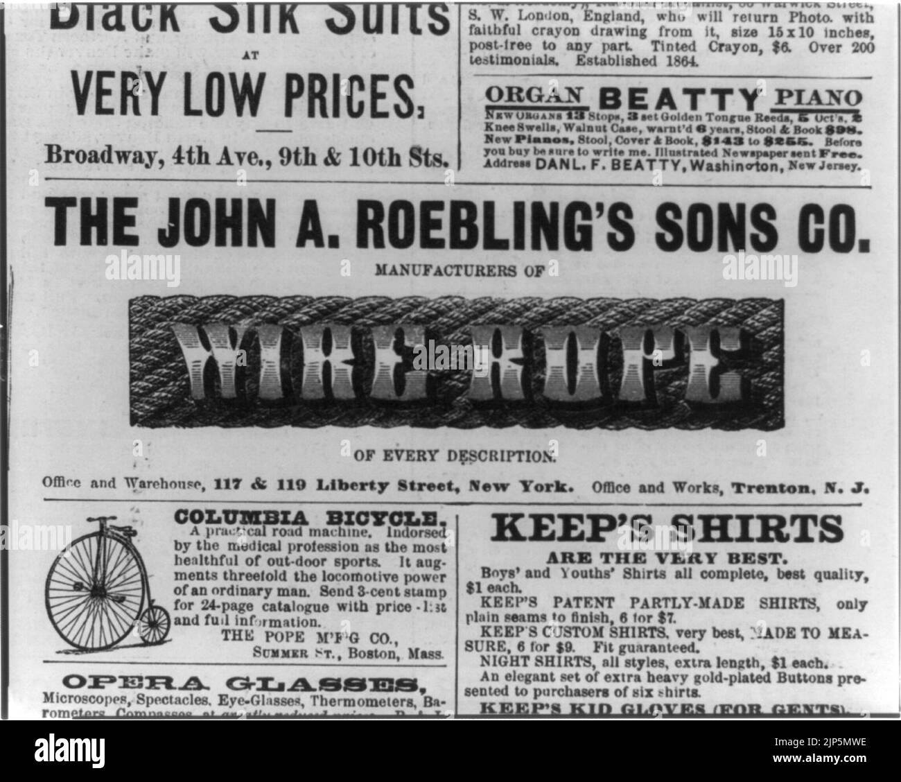 The John A. Roebling's Sons Co. Manufacturers of wire rope of every ...
