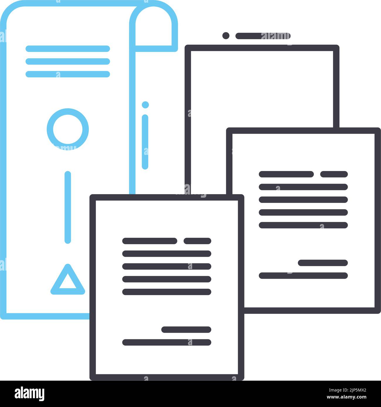 documentation line icon, outline symbol, vector illustration, concept ...