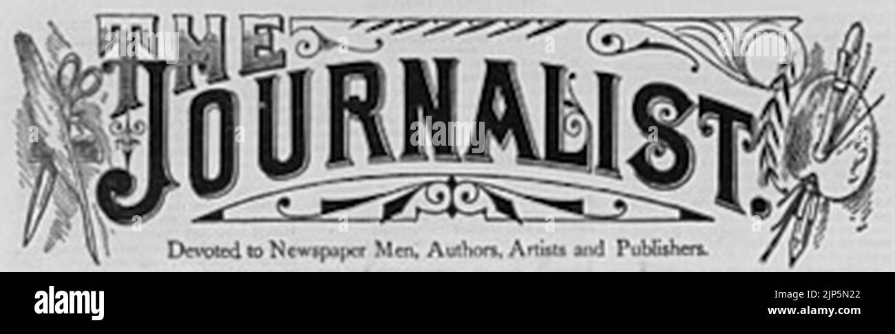The Journalist (newspaper) nameplate of 1886 Stock Photo - Alamy