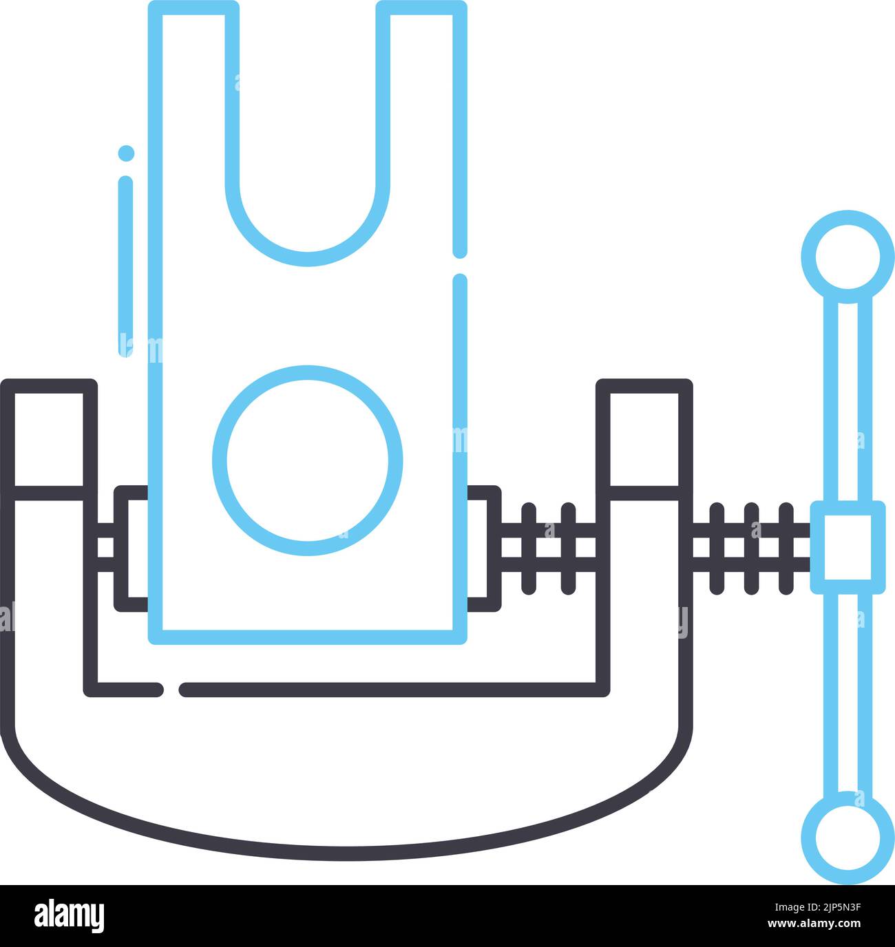 clamp line icon, outline symbol, vector illustration, concept sign ...