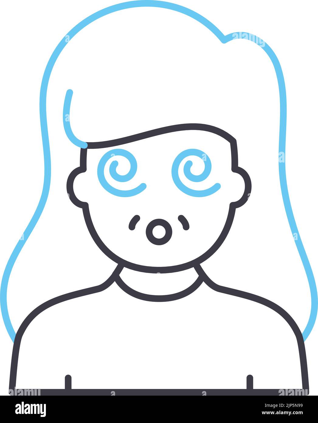 confused line icon, outline symbol, vector illustration, concept sign ...