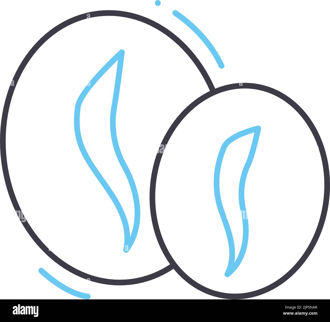 coffee bean line icon, outline symbol, vector illustration, concept ...