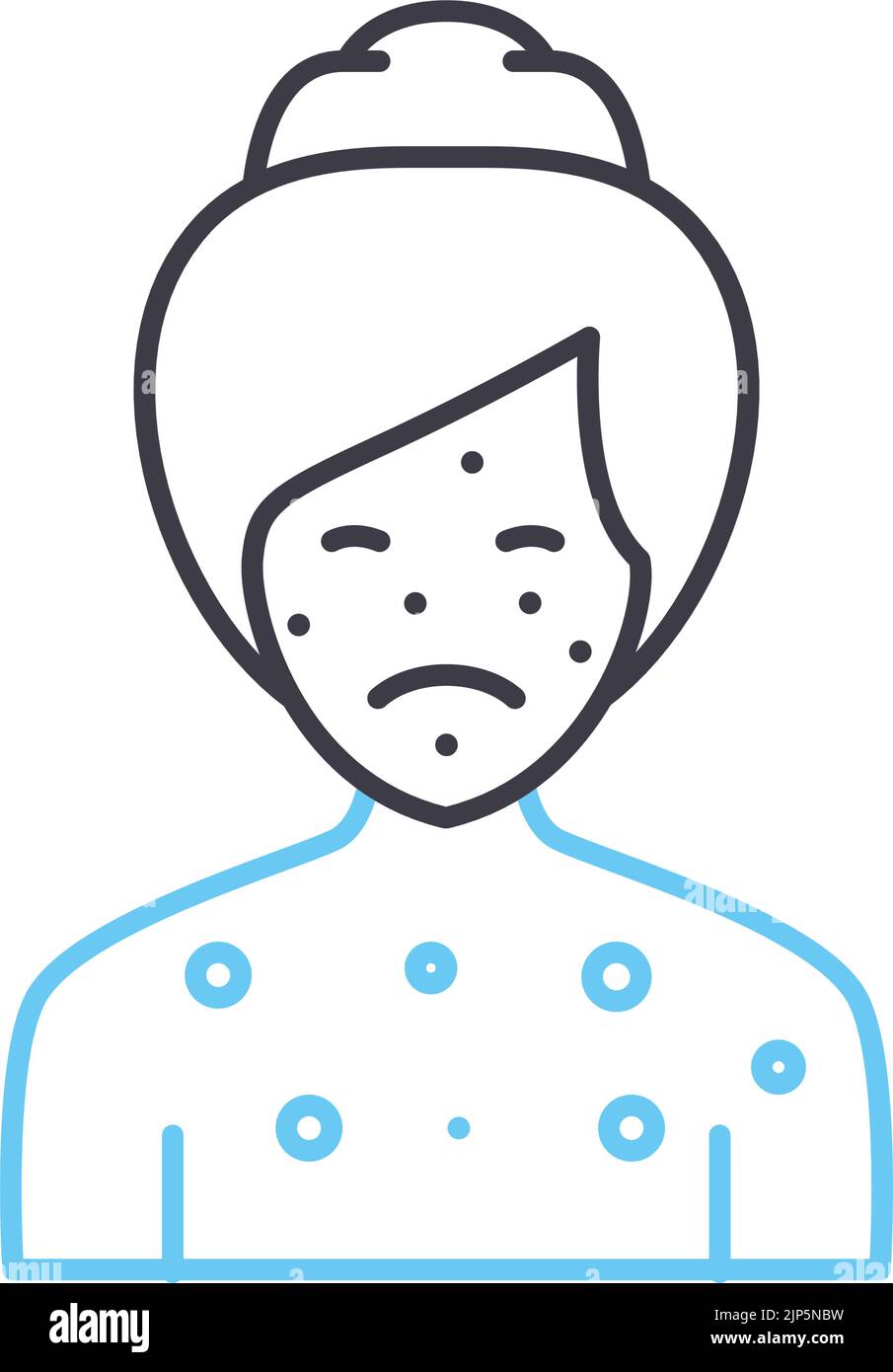 chickenpox line icon, outline symbol, vector illustration, concept sign ...