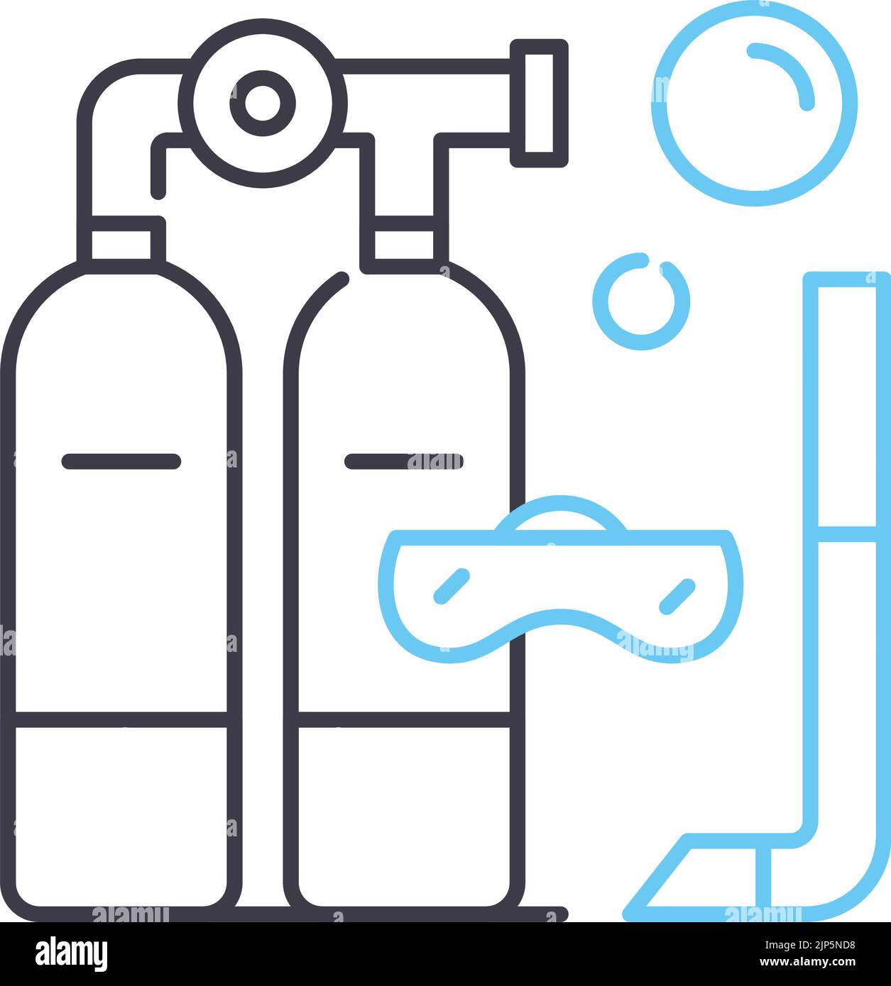 dive line icon, outline symbol, vector illustration, concept sign Stock ...