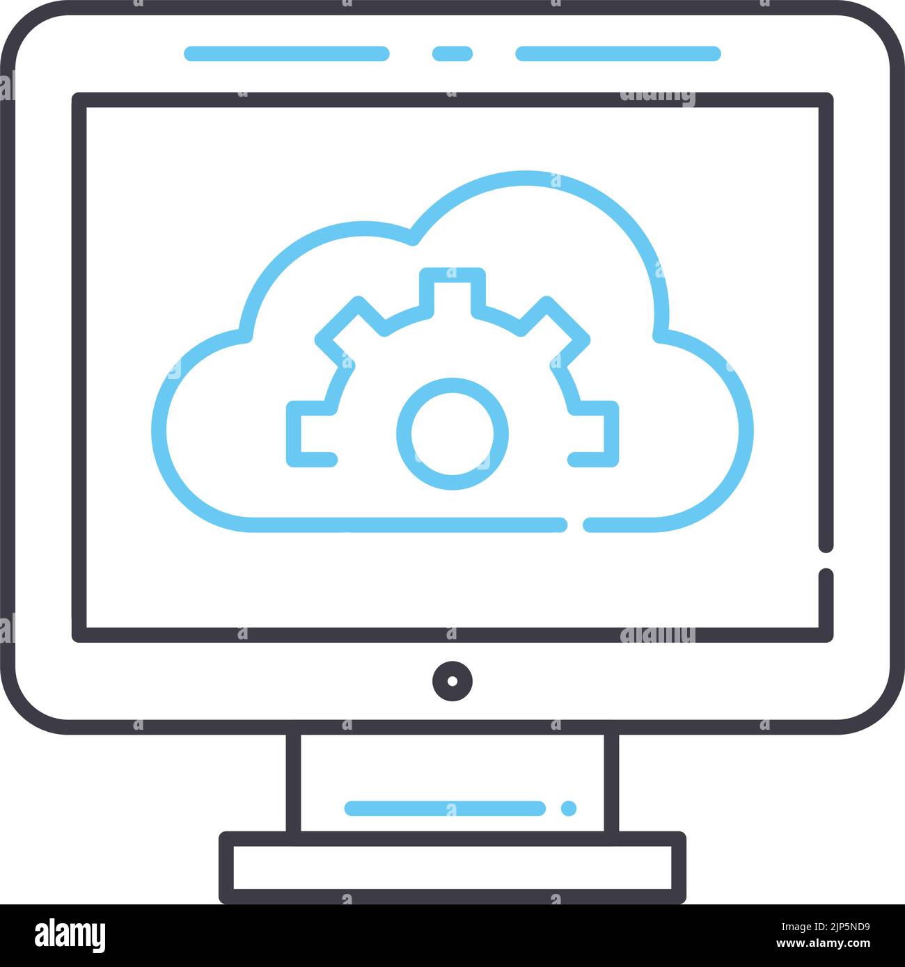 cloud computer line icon, outline symbol, vector illustration, concept sign Stock Vector Image ...
