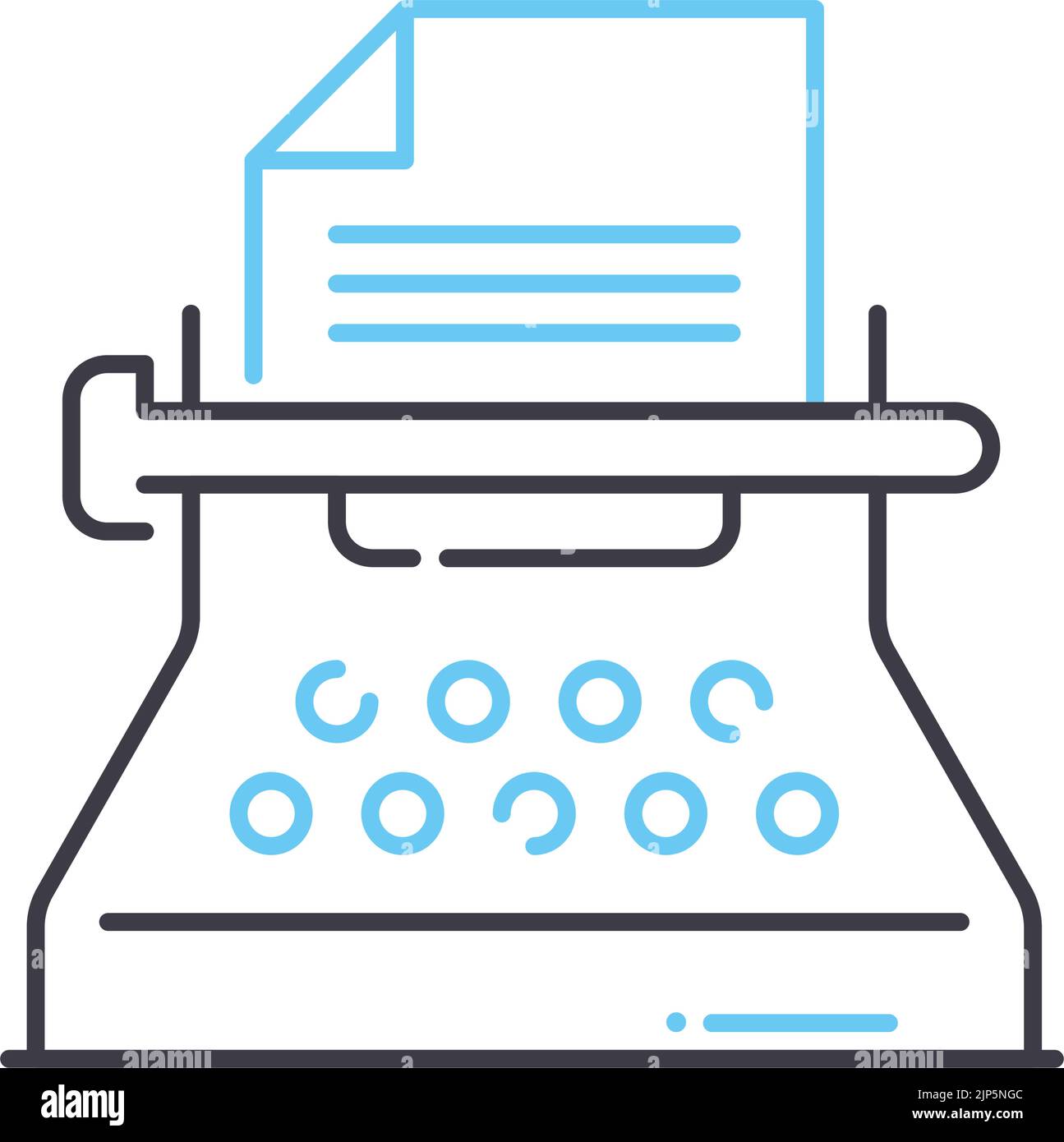 copywriter work line icon, outline symbol, vector illustration, concept ...