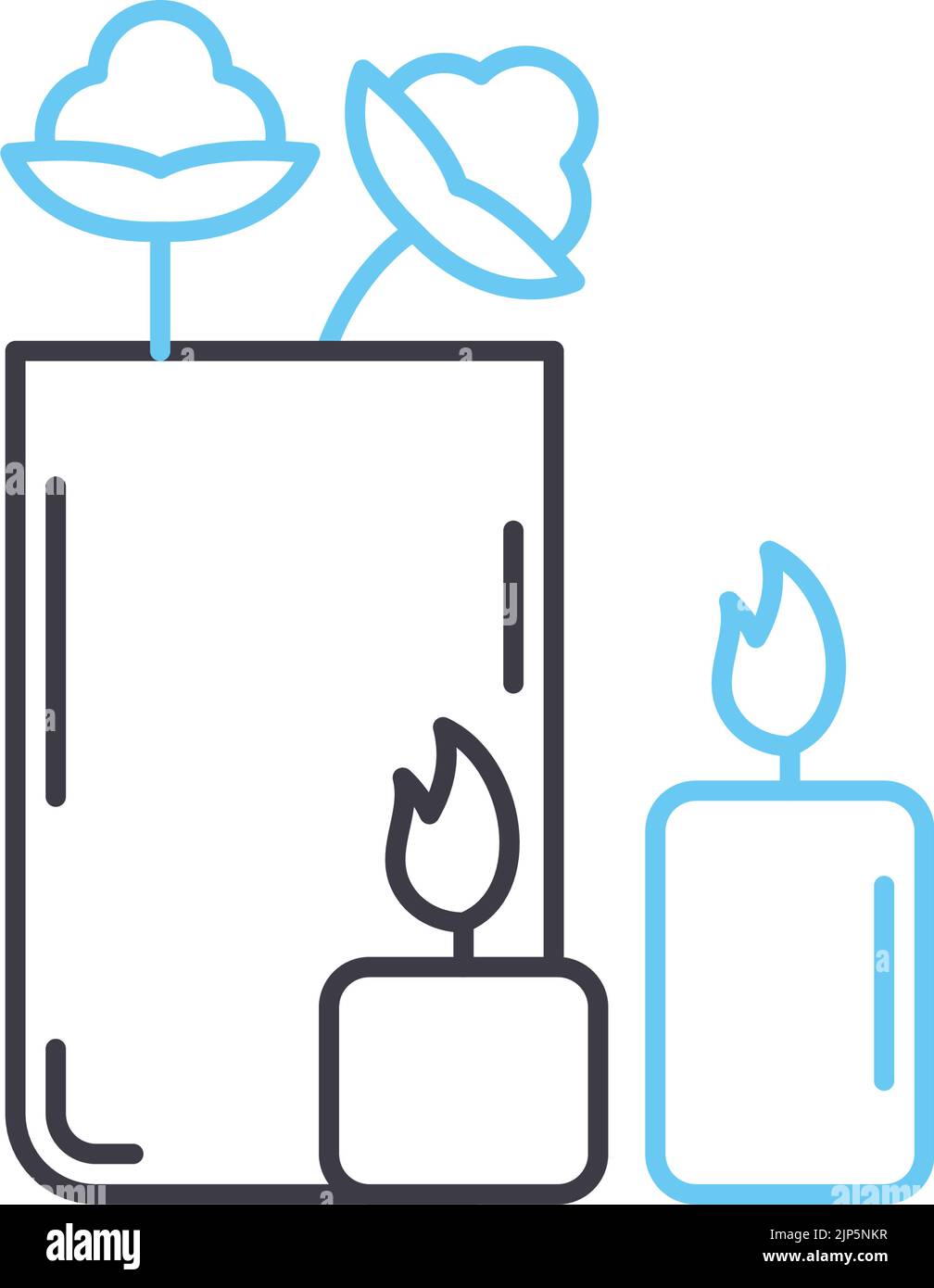 candle line icon, outline symbol, vector illustration, concept sign ...