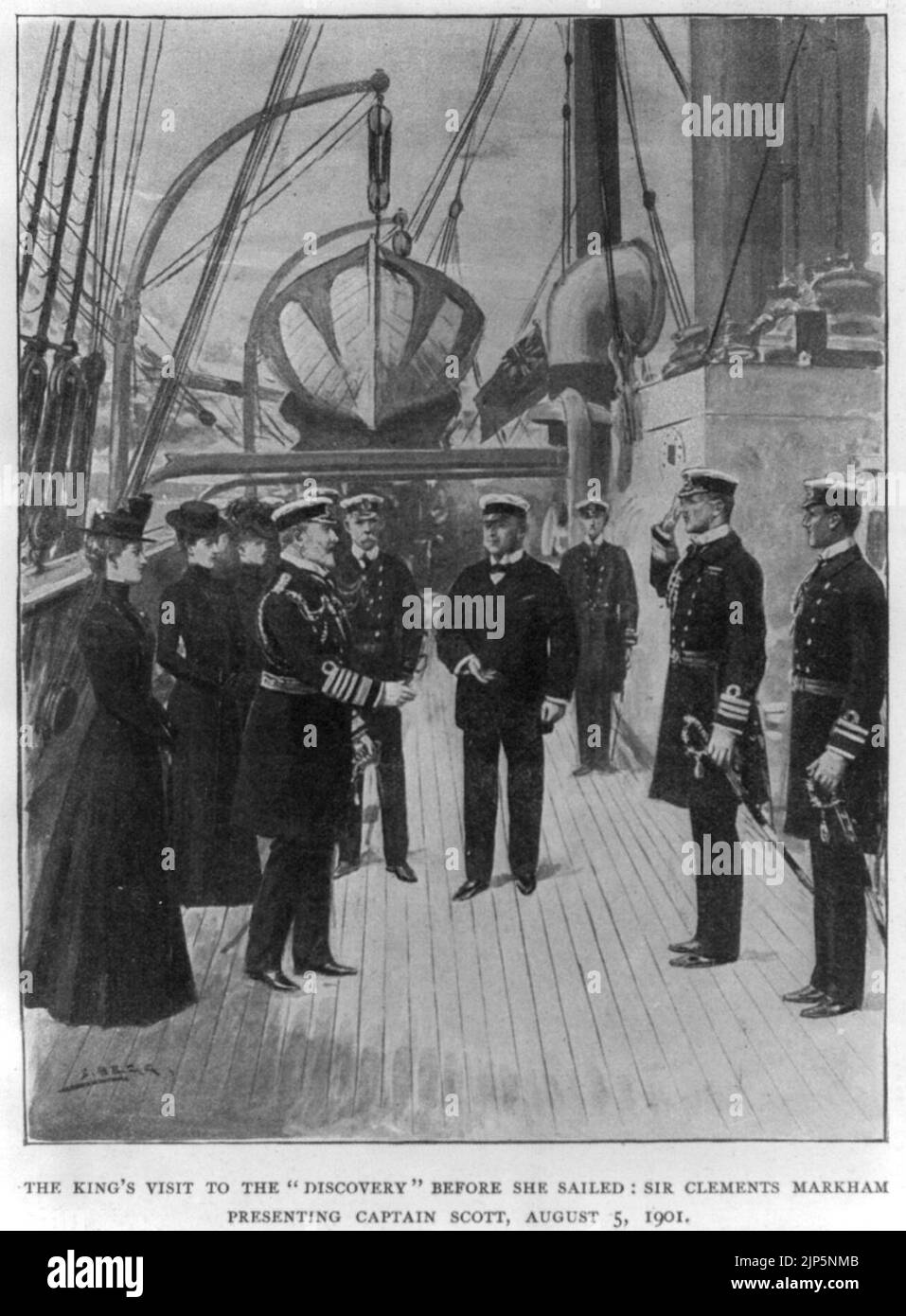 The King's (Edward VII) visit to the DISCOVERY before she sailed; Sir ...