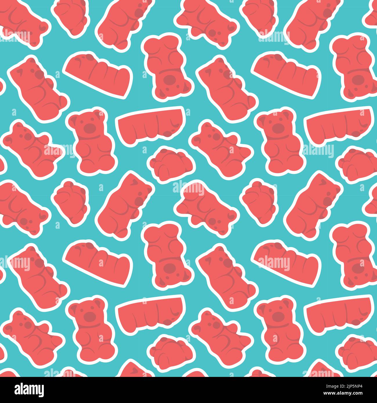 Colorful repetitive pattern background of gummy candies in a shape of ...