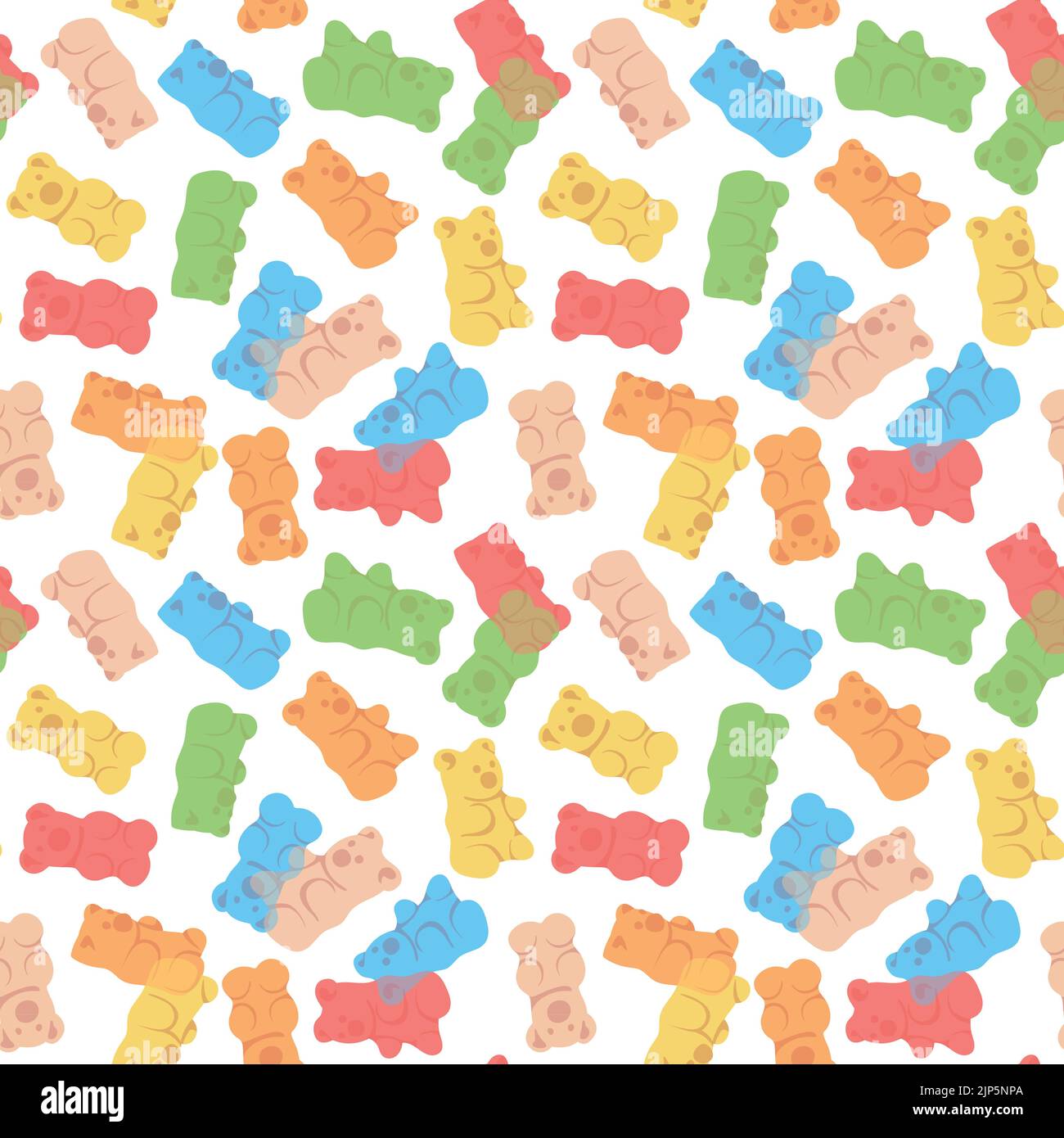 Colorful repetitive pattern background of gummy candies in a shape of ...