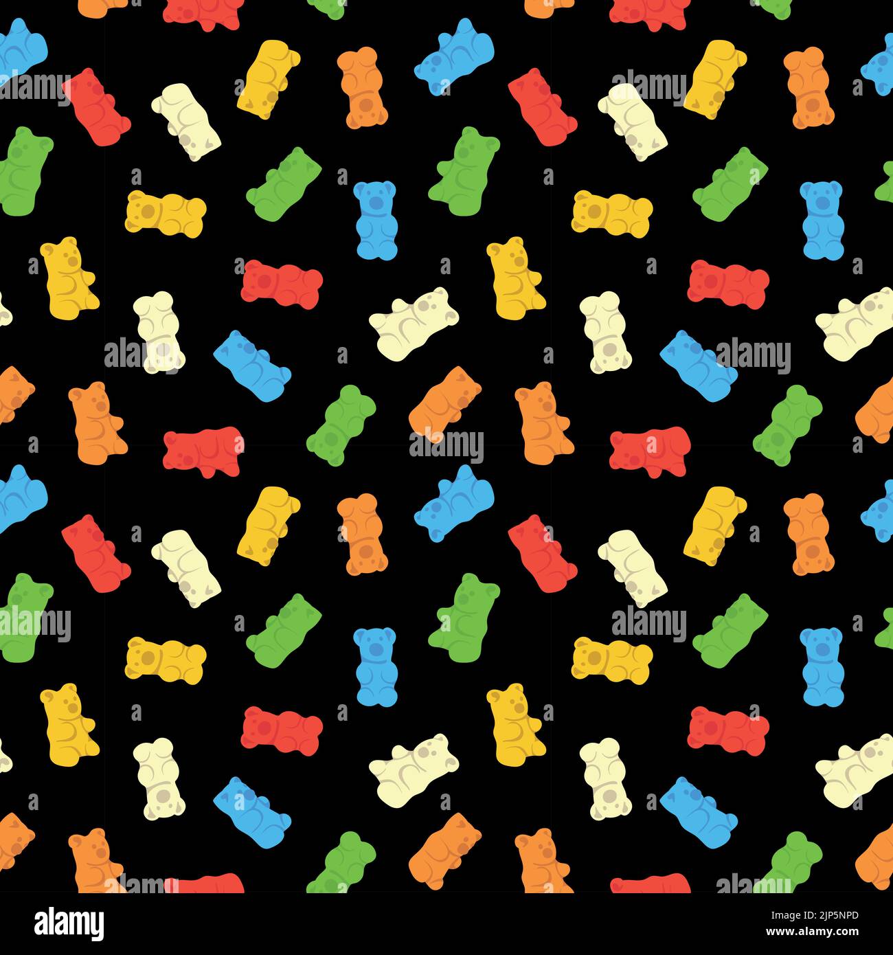 Colorful repetitive pattern background of gummy candies in a shape of ...