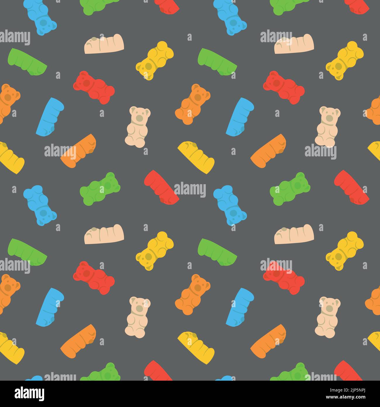 Colorful repetitive pattern background of gummy candies in a shape of ...