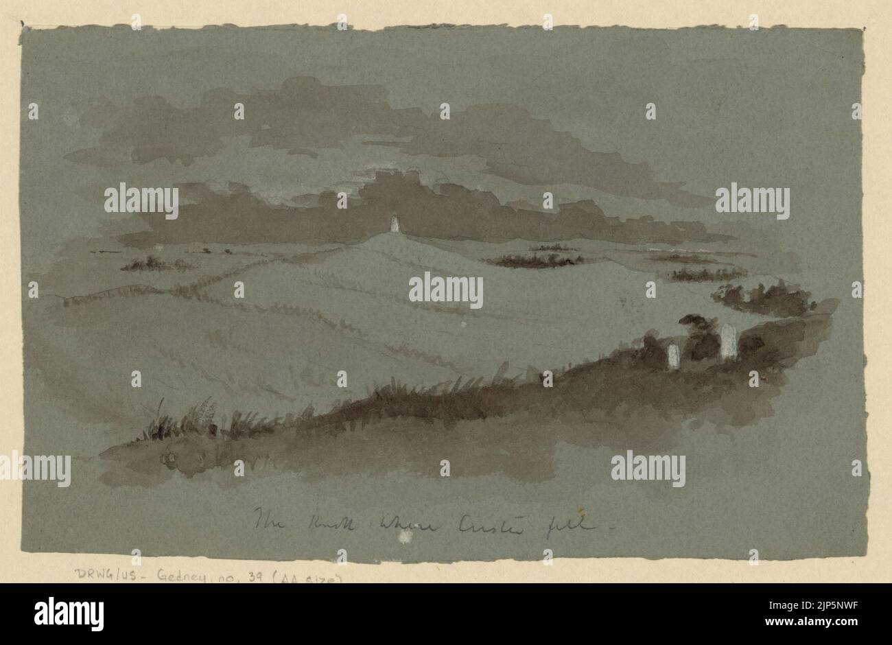 The knoll where Custer fell Stock Photo - Alamy