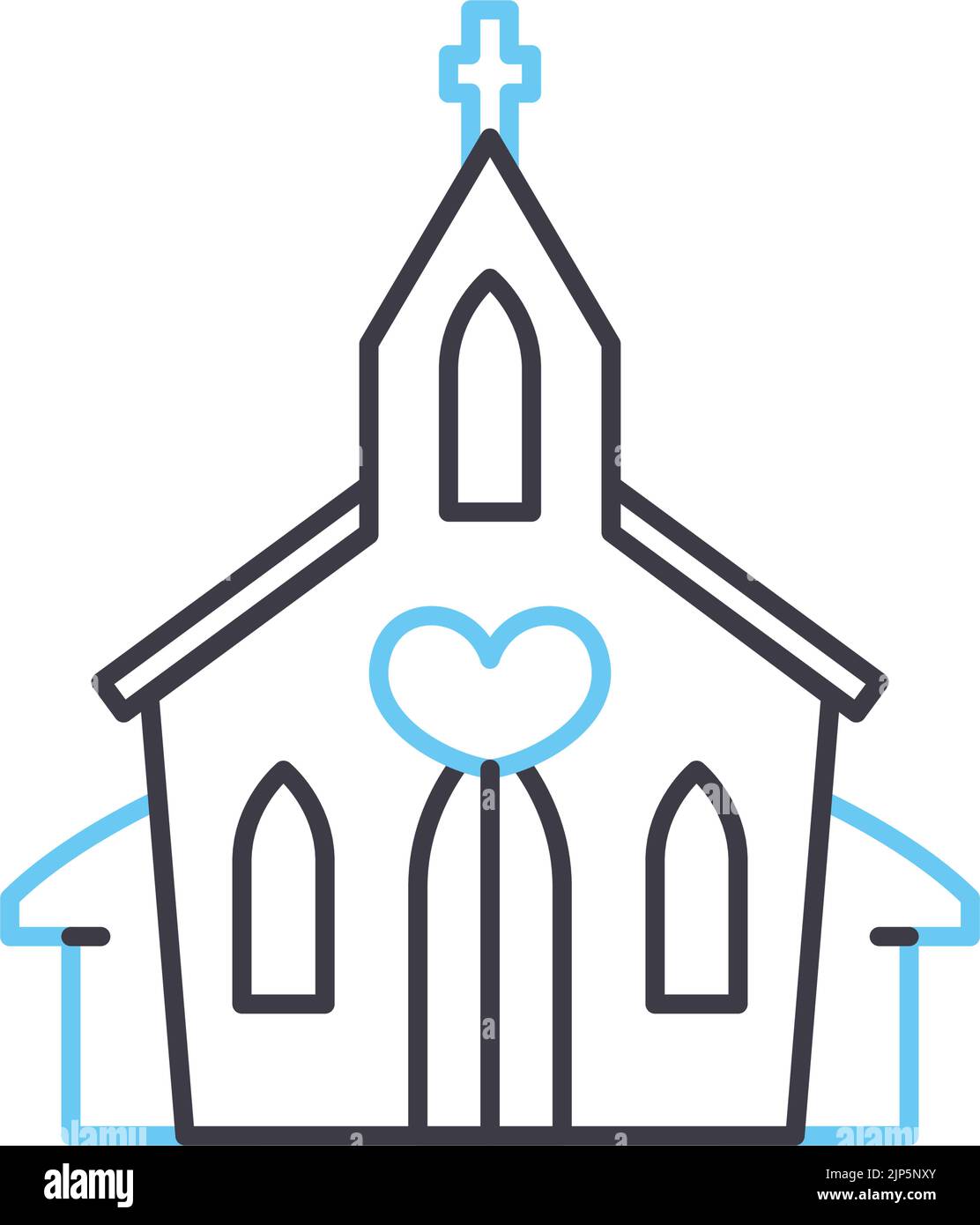 church line icon, outline symbol, vector illustration, concept sign ...