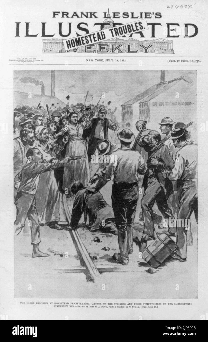 The labor troubles at Homestead, Pa. - Attack of the strikers and their ...