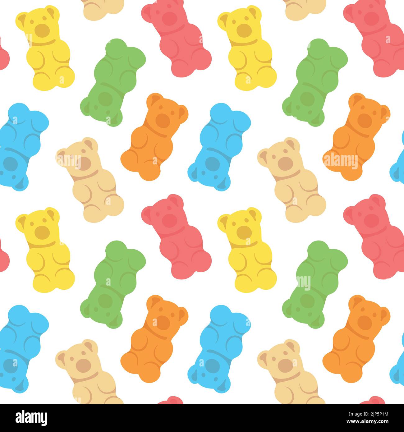 Colorful repetitive pattern background of gummy candies in a shape of ...