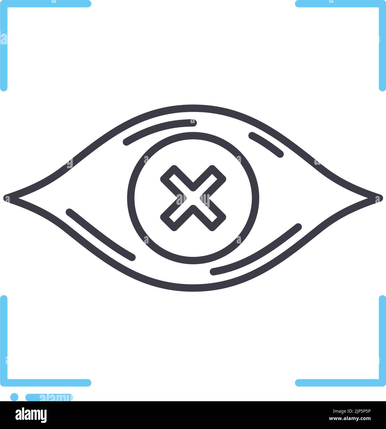 Eye Scan Line Icon Outline Symbol Vector Illustration Concept Sign