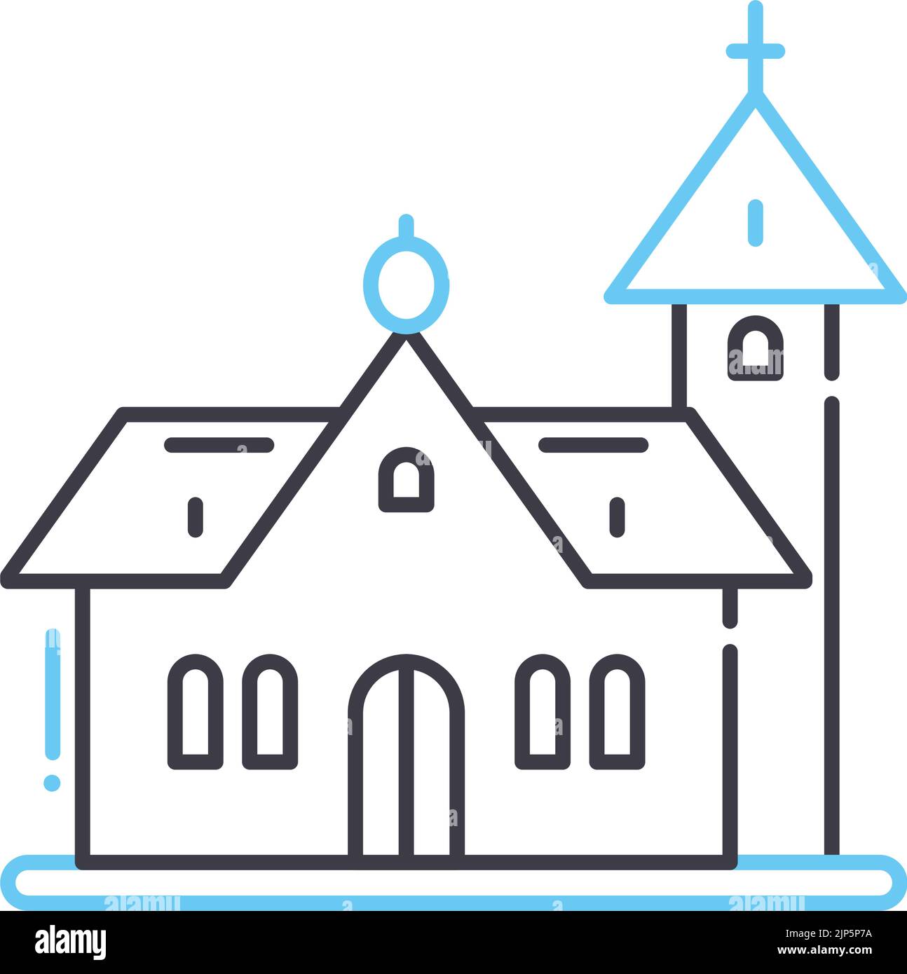 chapel and church line icon, outline symbol, vector illustration ...