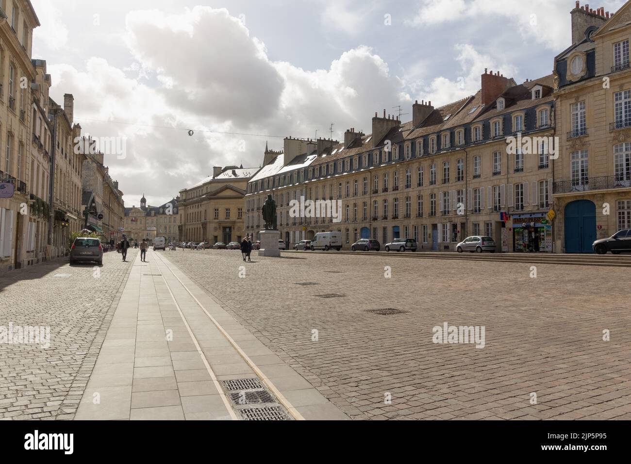 A sunny afternoon at the Liberation Square in France with people ...