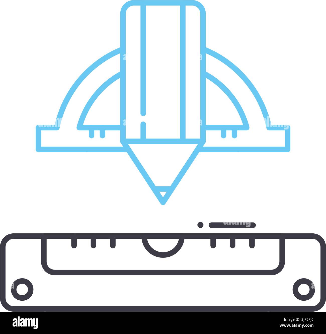engineers scale line icon, outline symbol, vector illustration, concept ...
