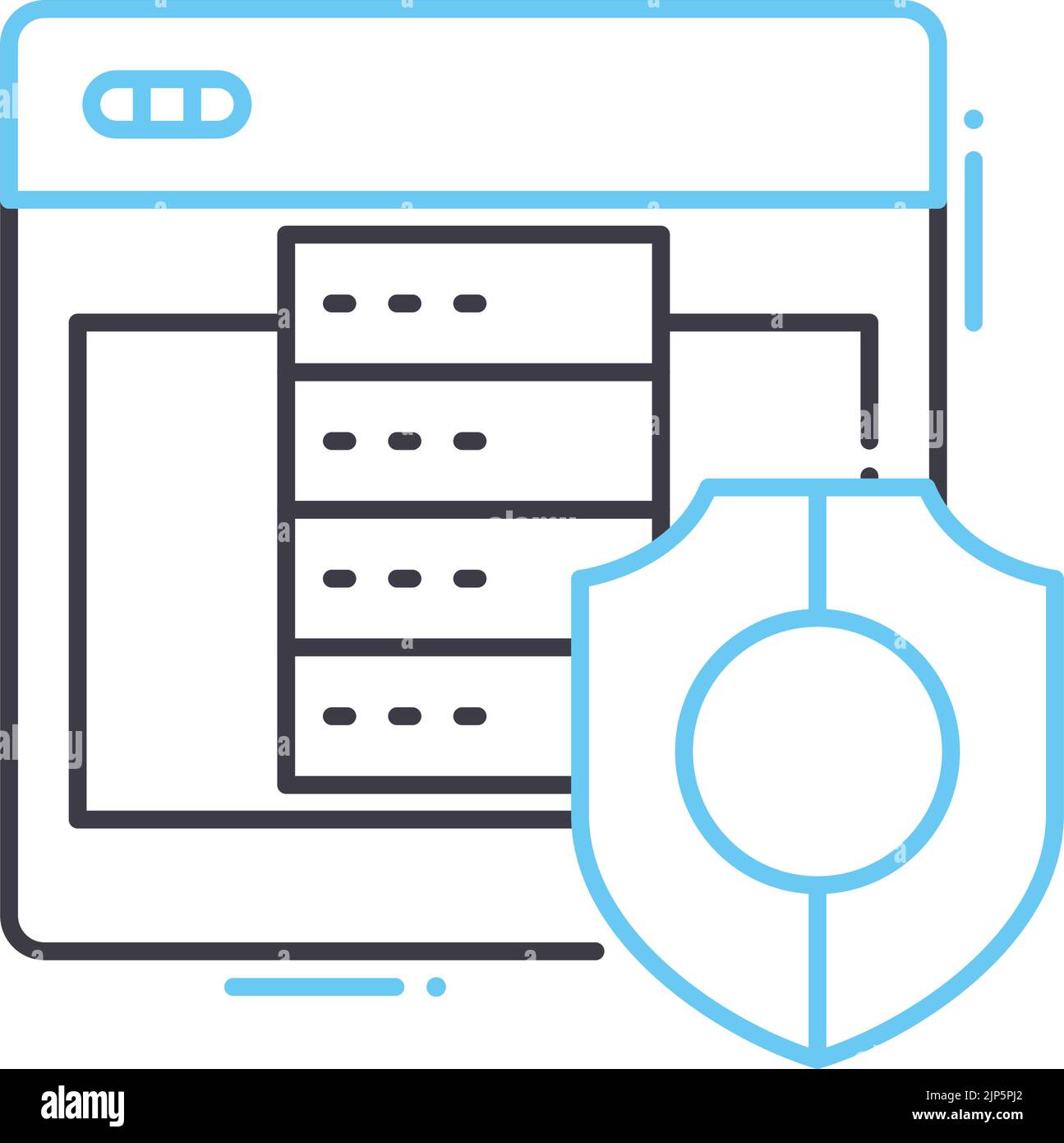 data protection line icon, outline symbol, vector illustration, concept ...