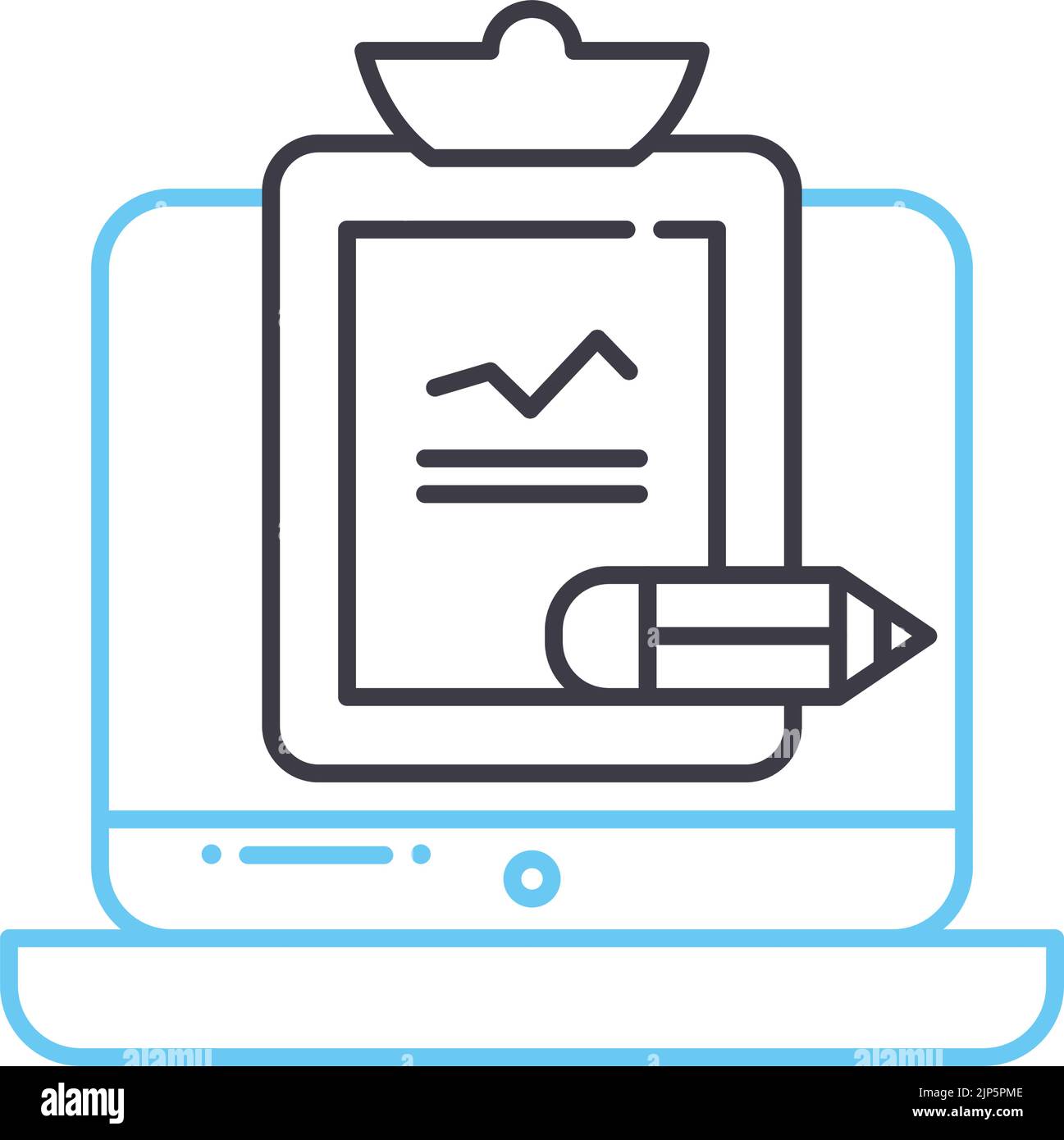 electronic order line icon, outline symbol, vector illustration ...