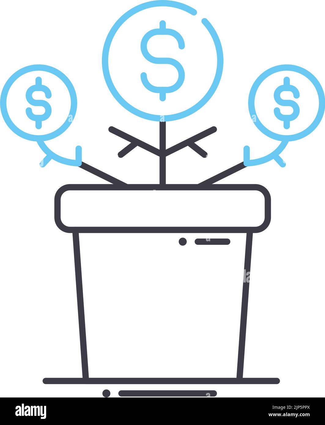 financial growth line icon, outline symbol, vector illustration ...