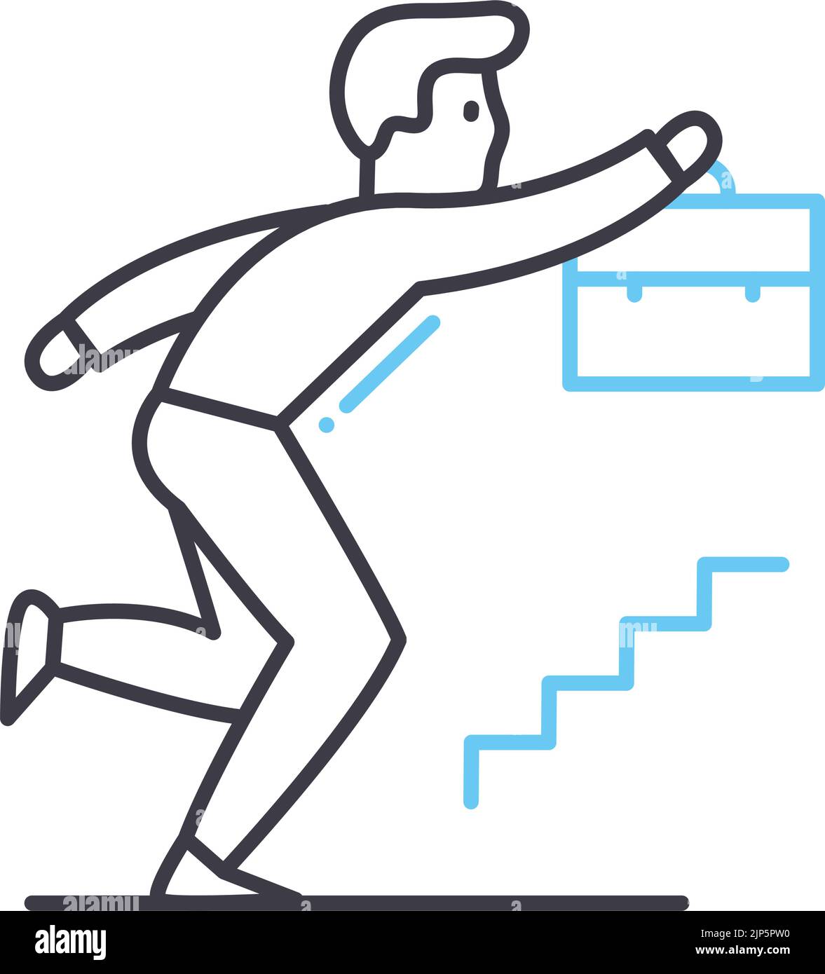 career path line icon, outline symbol, vector illustration, concept ...