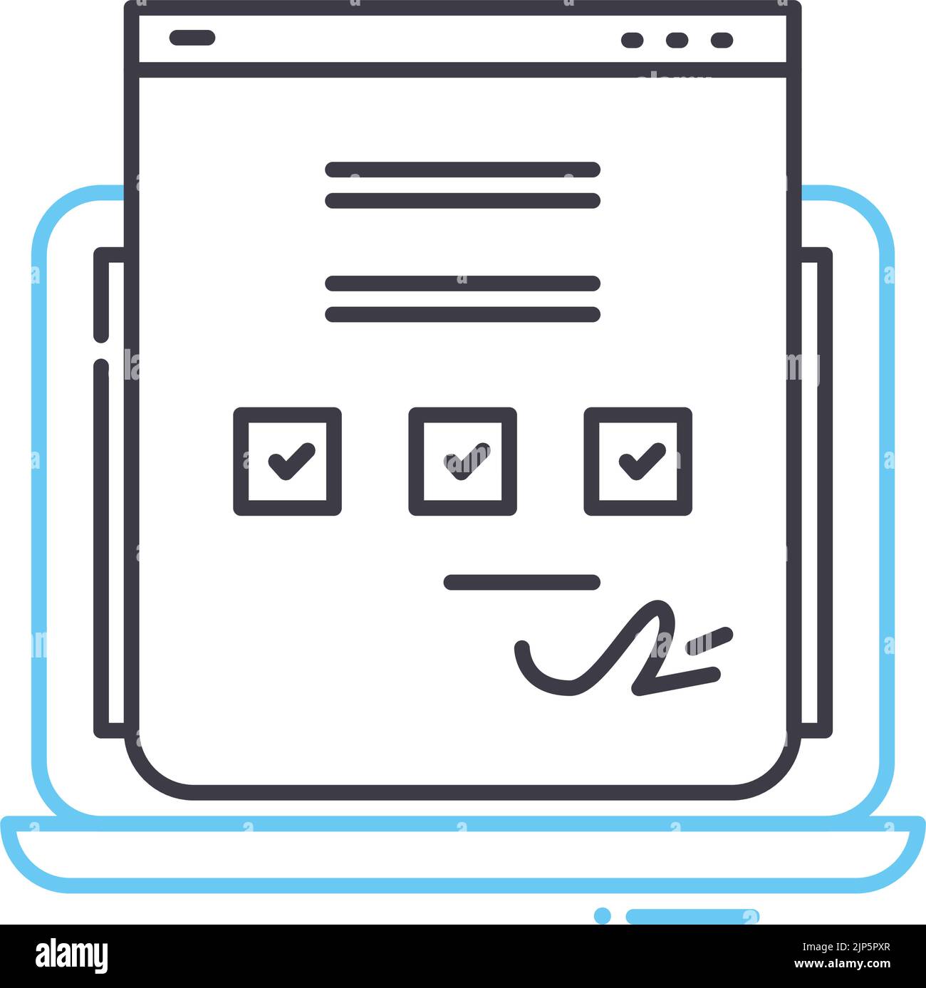 electronic order line icon, outline symbol, vector illustration ...