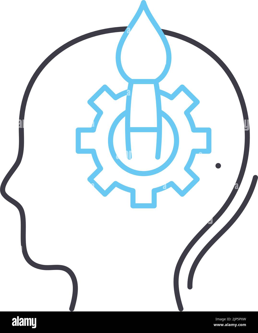 creative efficiency line icon, outline symbol, vector illustration ...