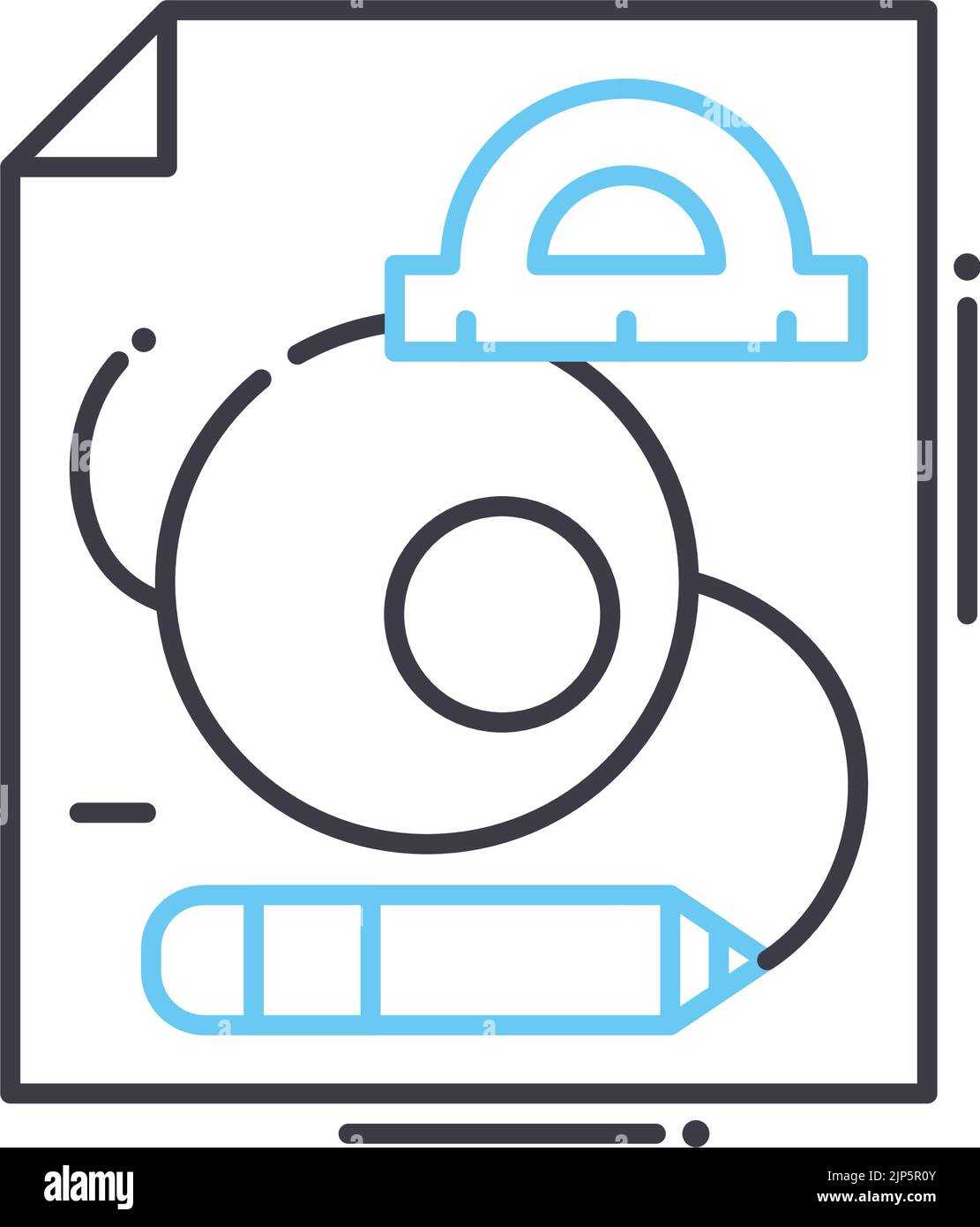 design project line icon, outline symbol, vector illustration, concept ...