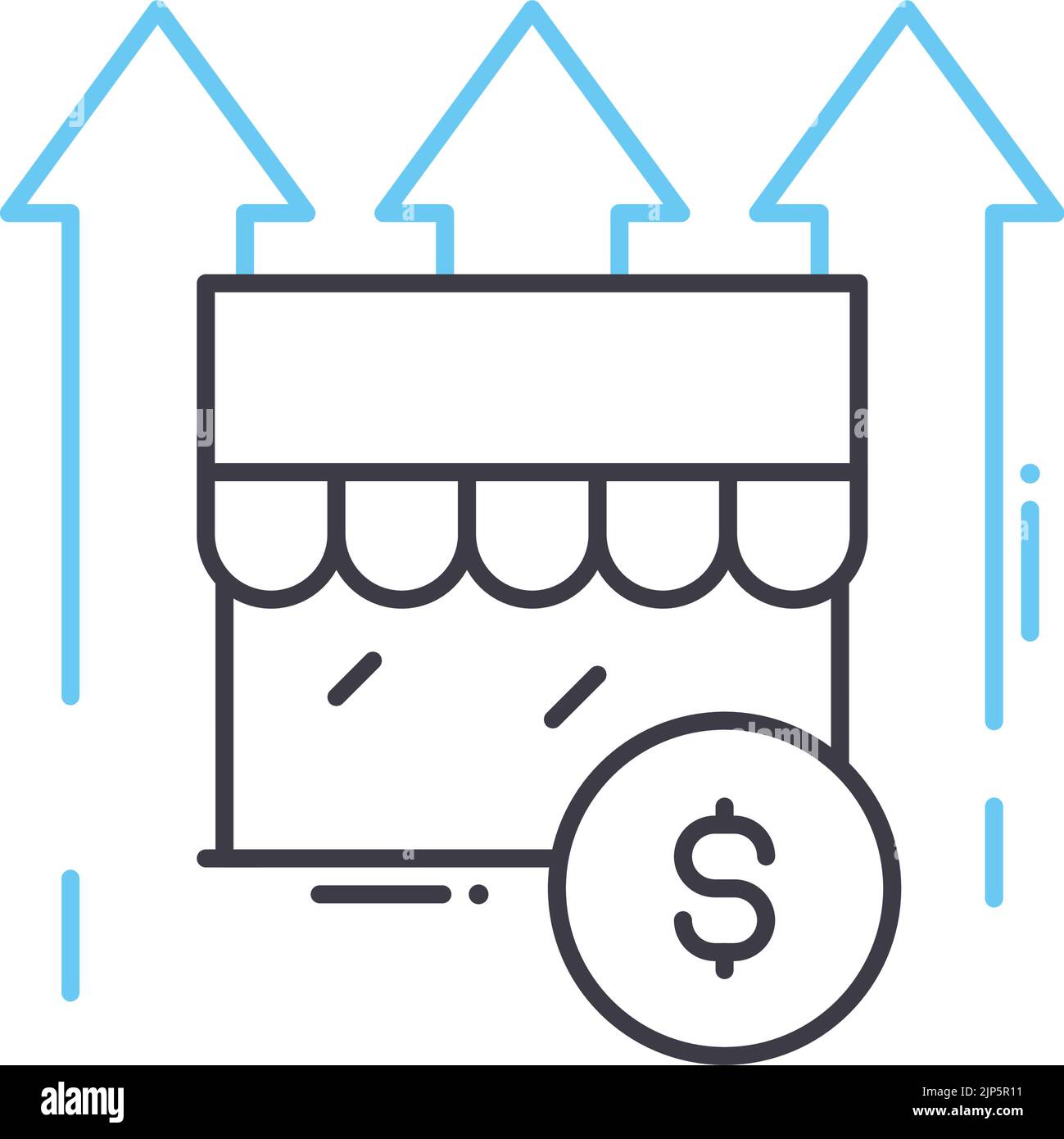 developing marketing line icon, outline symbol, vector illustration ...