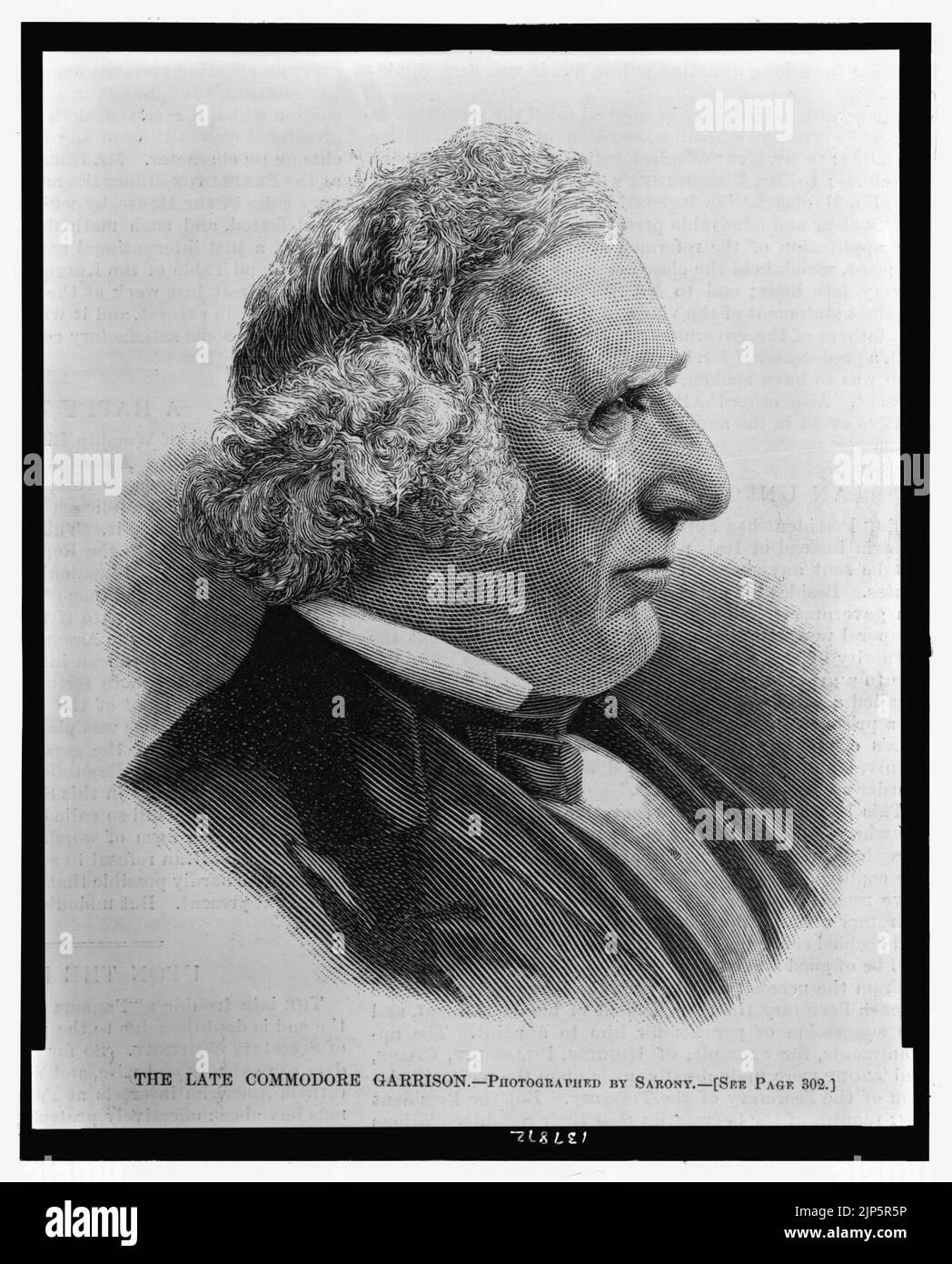 The late Commodore Garrison - photographed by Sarony Stock Photo - Alamy