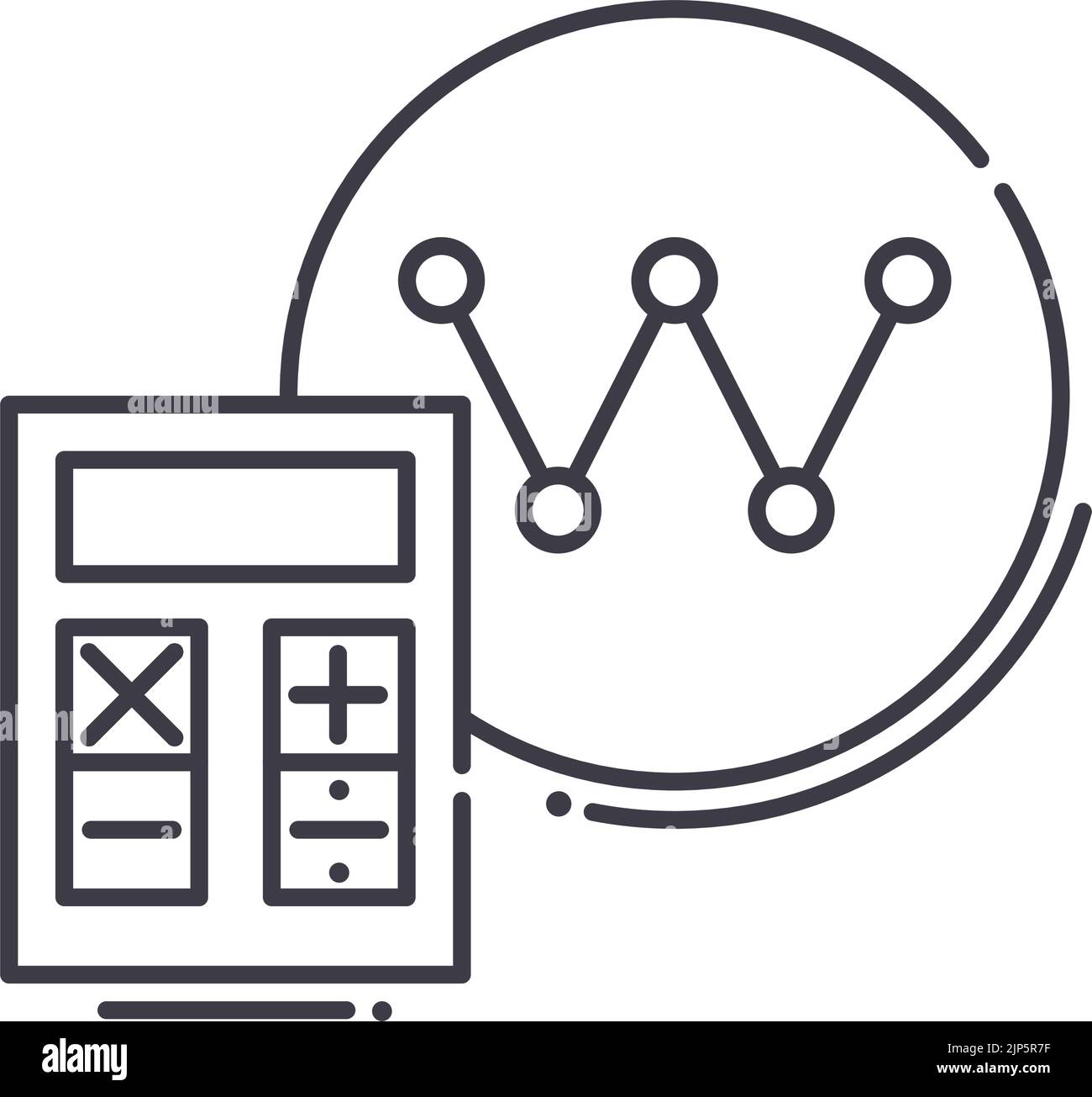financial calculation line icon, outline symbol, vector illustration, concept sign Stock Vector ...