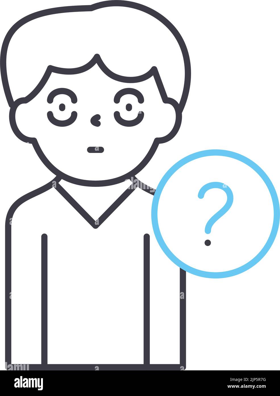 concern line icon, outline symbol, vector illustration, concept sign ...