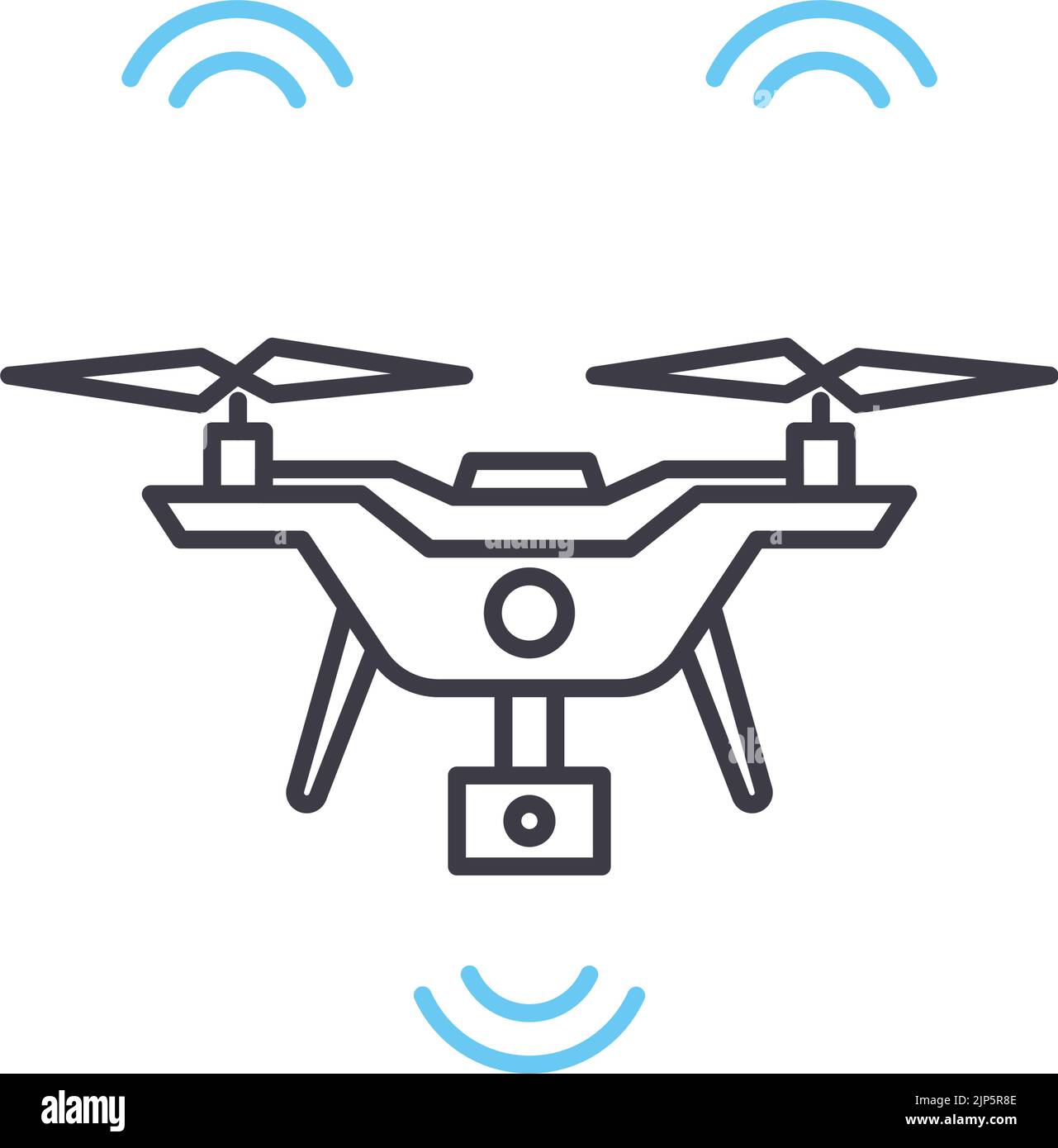delivery drone line icon, outline symbol, vector illustration, concept ...