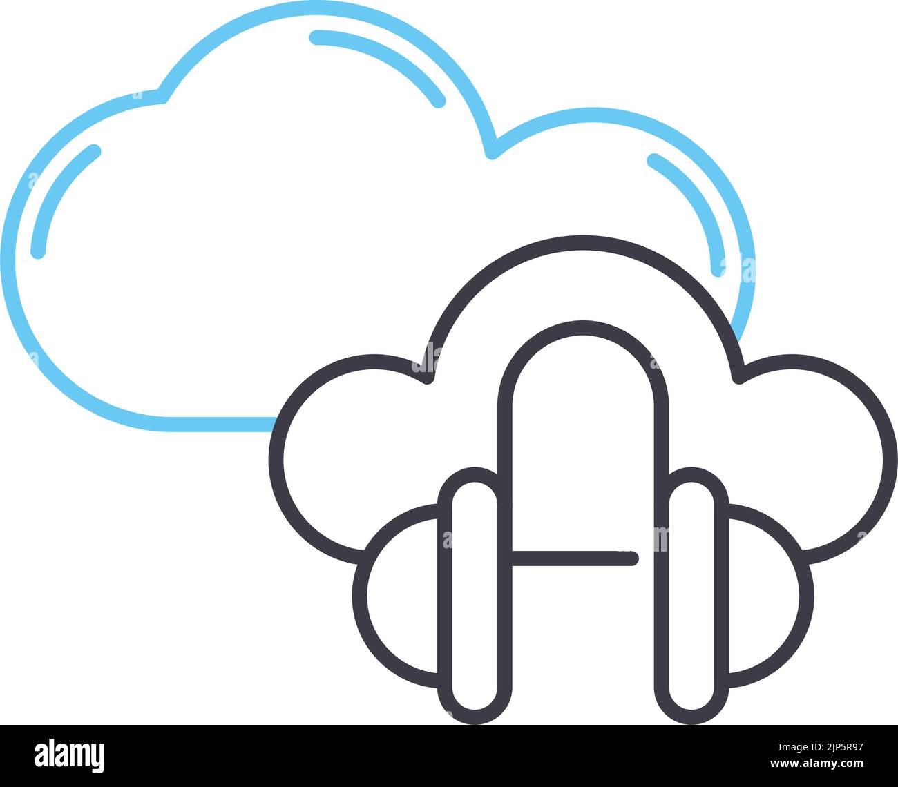 cloud support line icon, outline symbol, vector illustration, concept ...