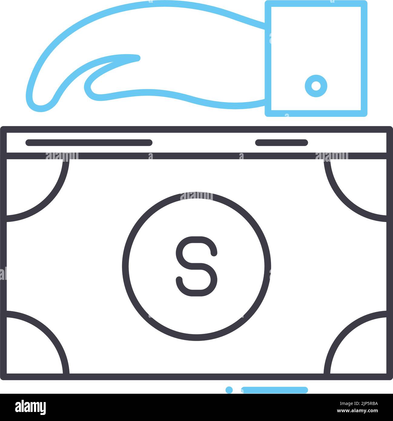 cost savings line icon, outline symbol, vector illustration, concept ...