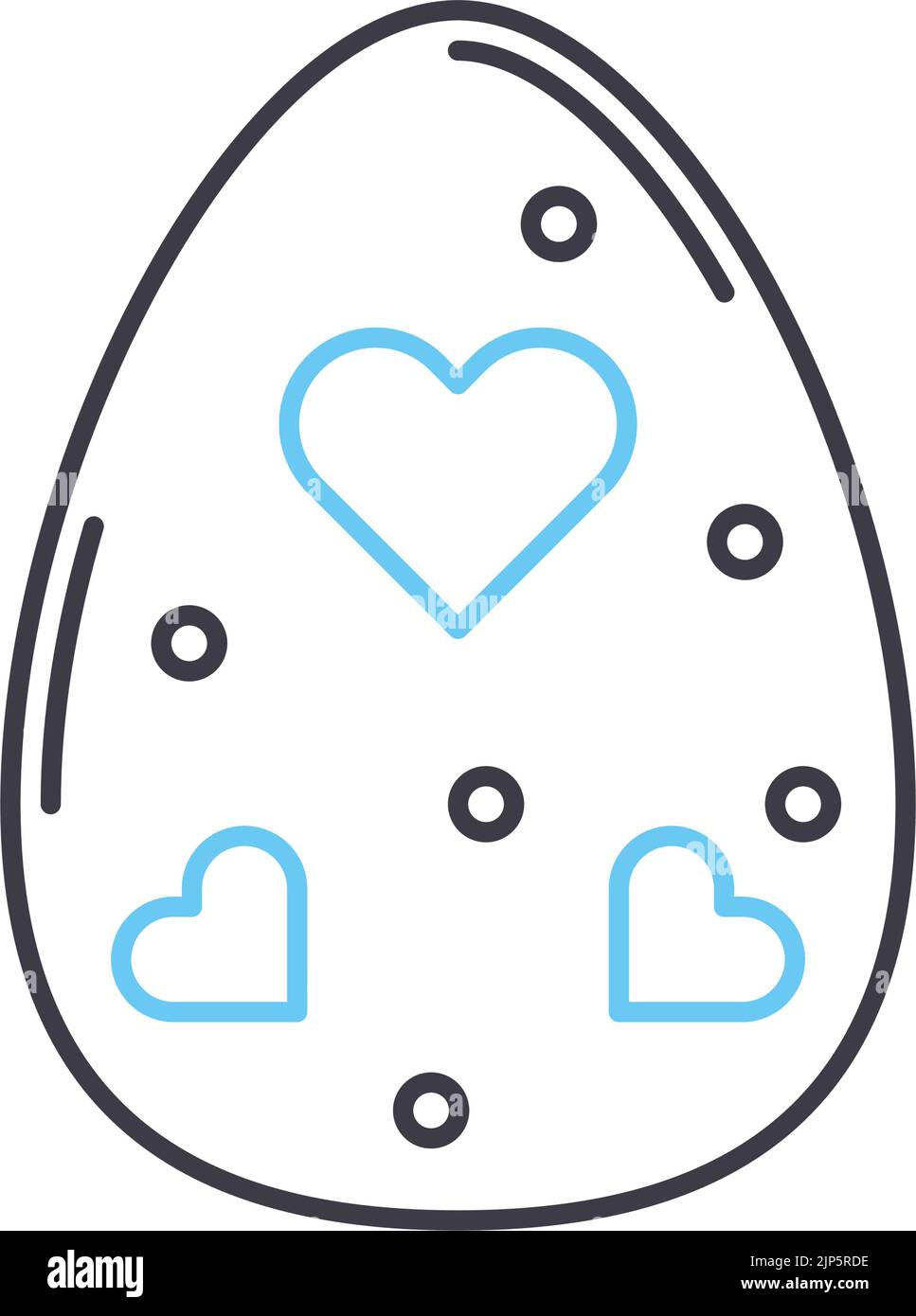 easter egg line icon, outline symbol, vector illustration, concept sign ...