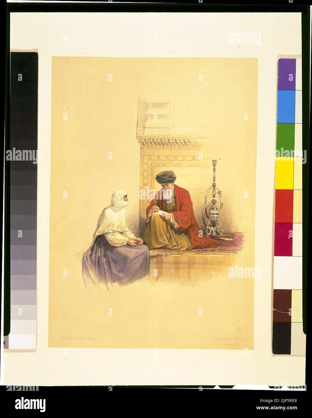 The letter writer, Cairo - David Roberts, R.A Stock Photo - Alamy