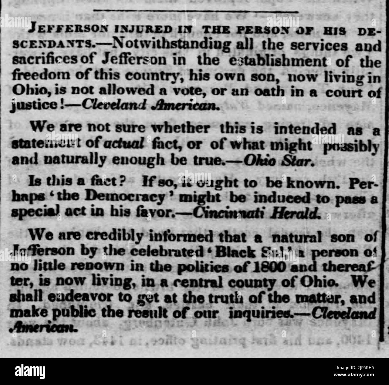 The Liberator - Jefferson's son Stock Photo - Alamy