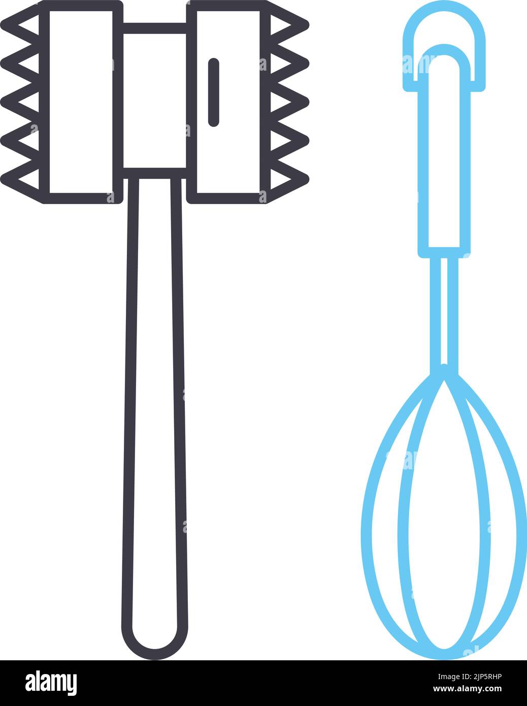 cooking utensils line icon, outline symbol, vector illustration ...