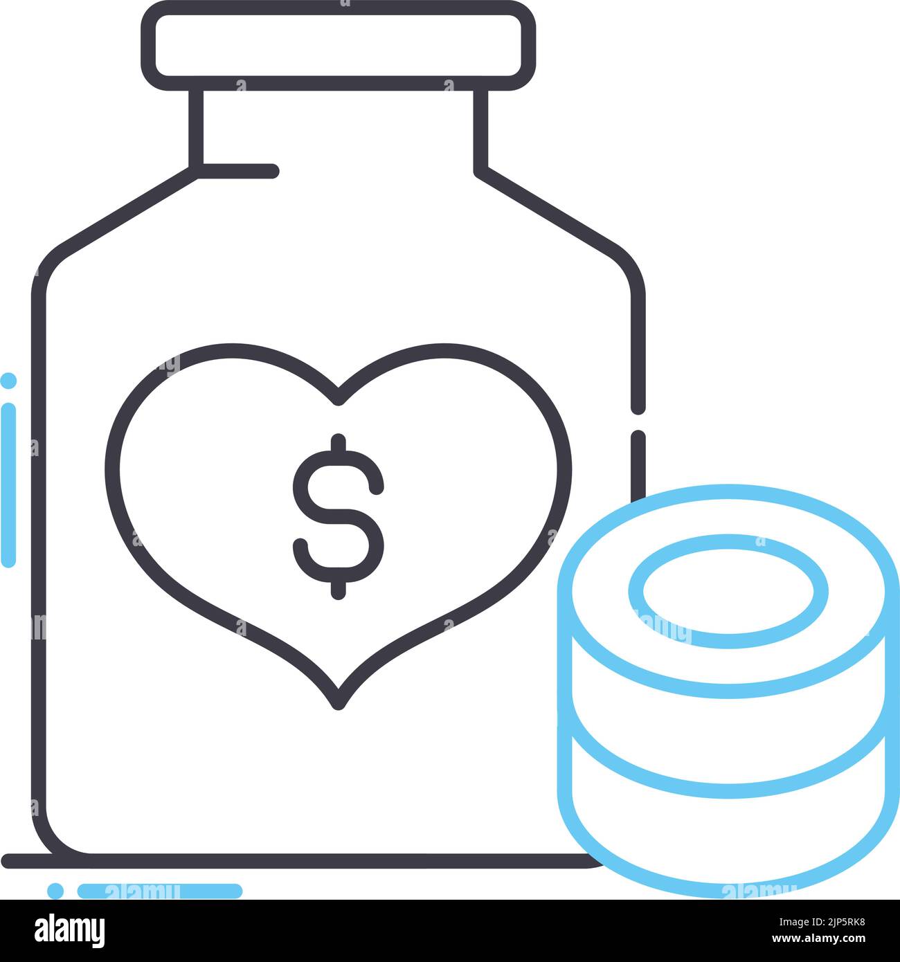 charity line icon, outline symbol, vector illustration, concept sign ...