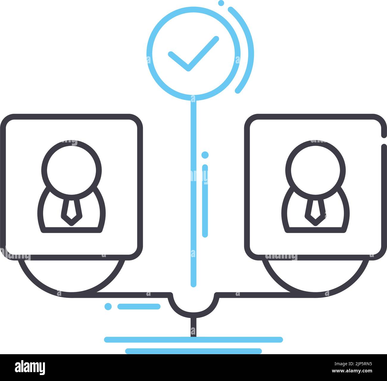 employee right line icon, outline symbol, vector illustration, concept ...