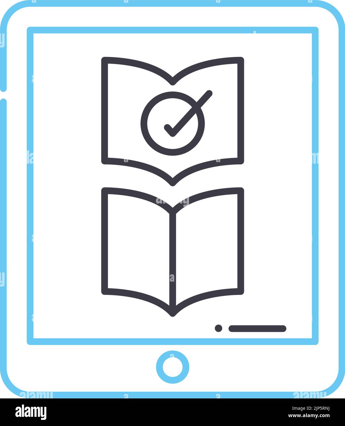 e-book reader line icon, outline symbol, vector illustration, concept ...