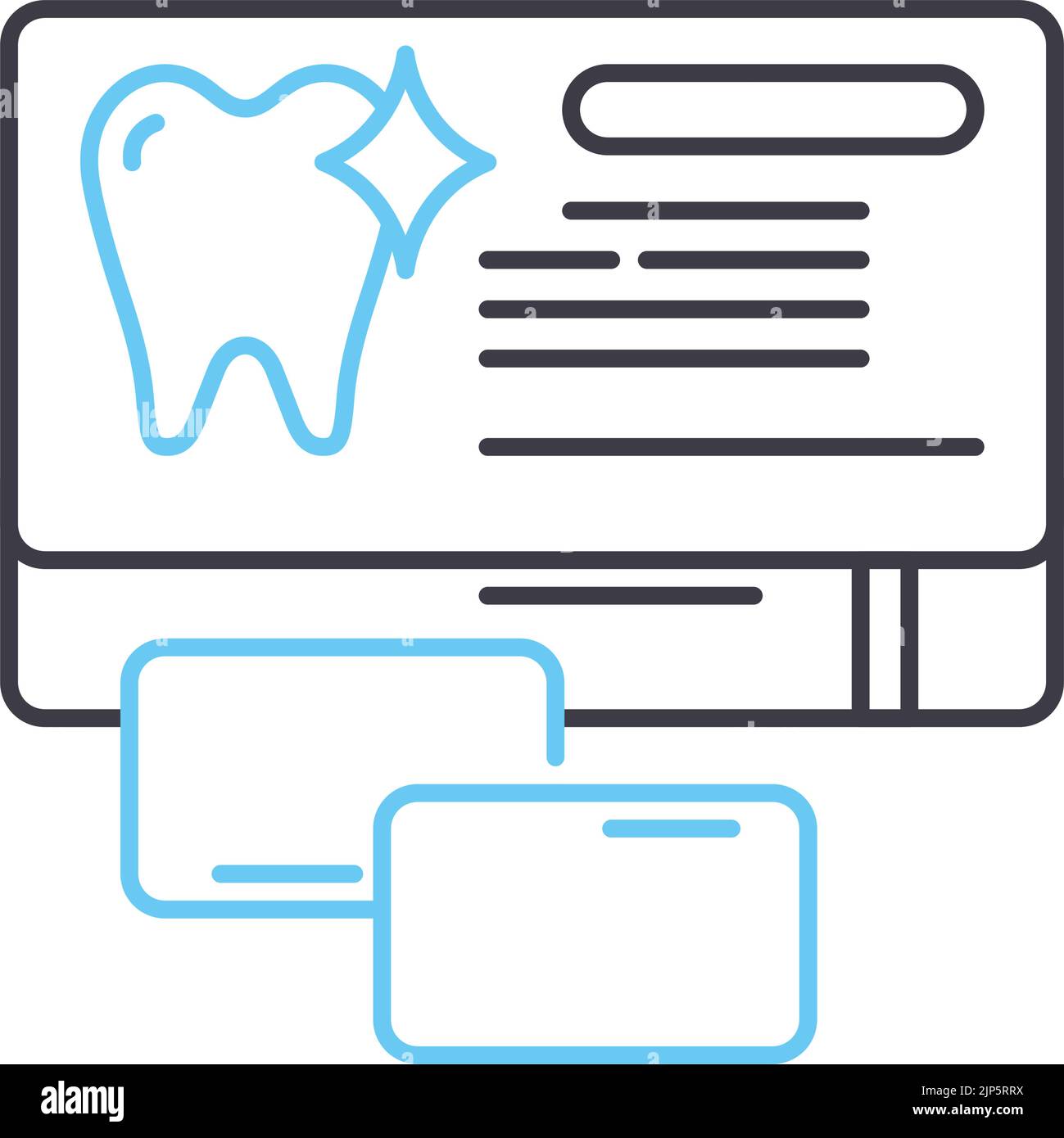 dental gum line icon, outline symbol, vector illustration, concept sign ...